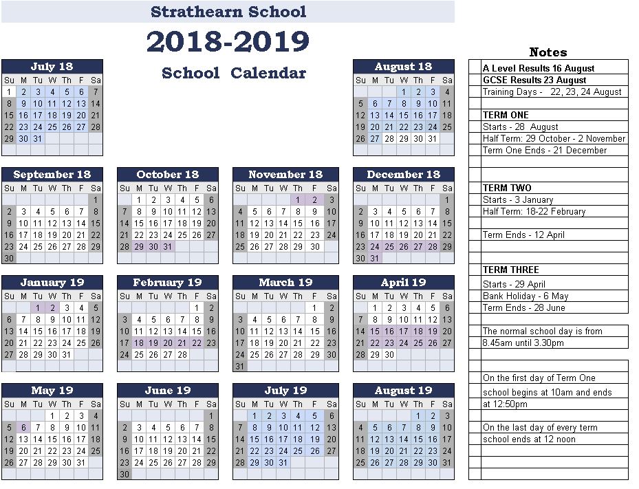 Holidays - Strathearn School